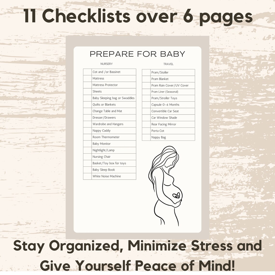 New Mum Check List Bundle. 11 Checklists to Prepare for Baby and Beyond ...