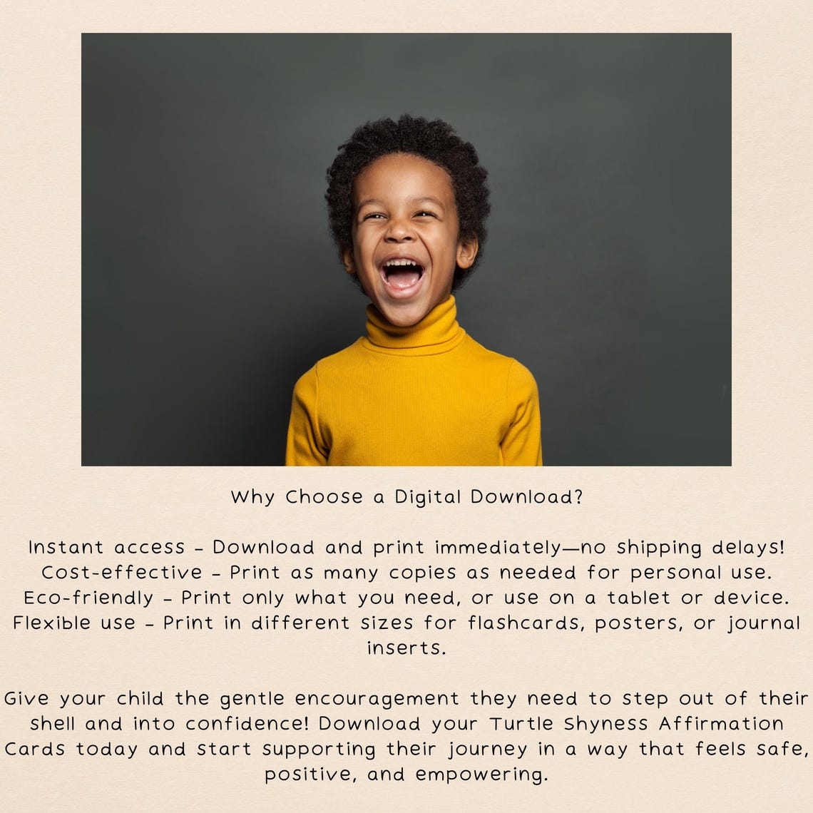 40 Turtle Shyness Affirmation Cards: Positive Support (digital Download ...