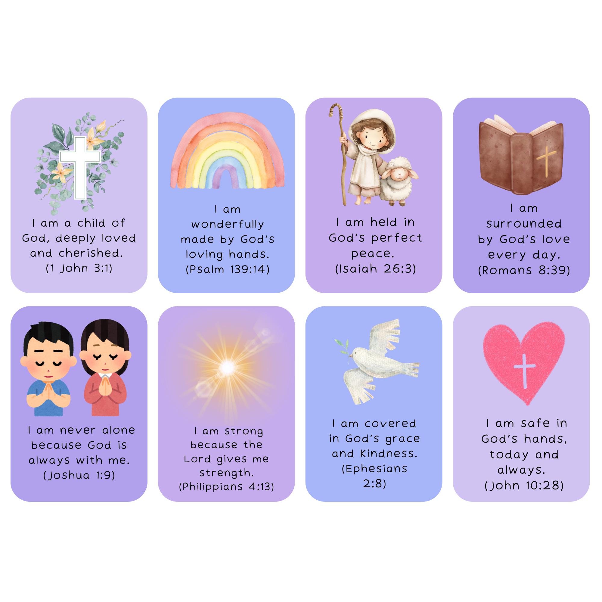 40 Christian Affirmation Cards for Children: Biblical Scripture ...