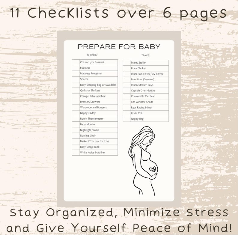 New Mum Check List Bundle. 11 Checklists to Prepare for Baby and Beyond ...