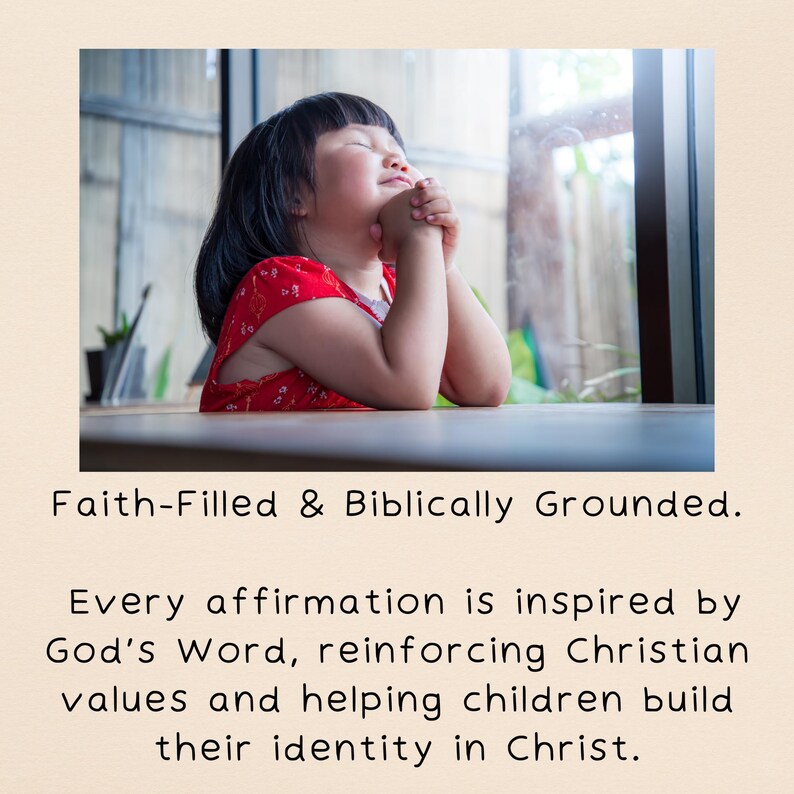 40 Christian Affirmation Cards for Children: Biblical Scripture ...