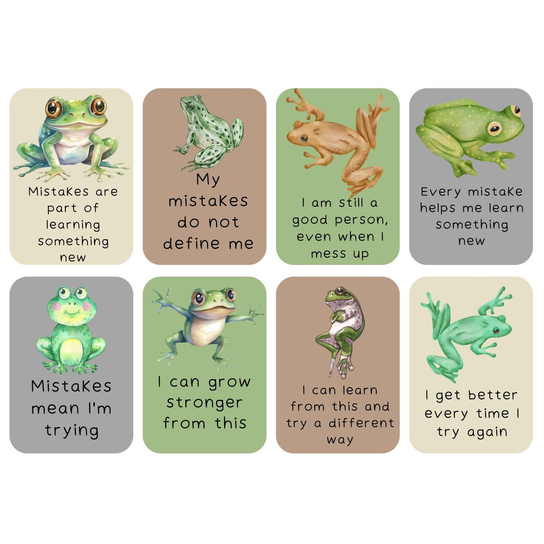 40 Frog Affirmation Cards for Kids: Growth Mindset, Emotional ...
