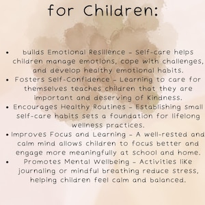 Self Care Poster for Young Children - Etsy