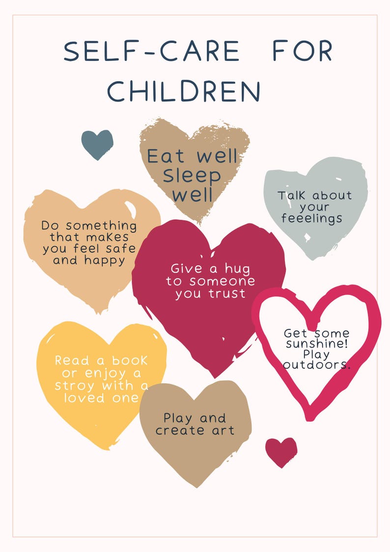 Self Care Poster for Young Children - Etsy
