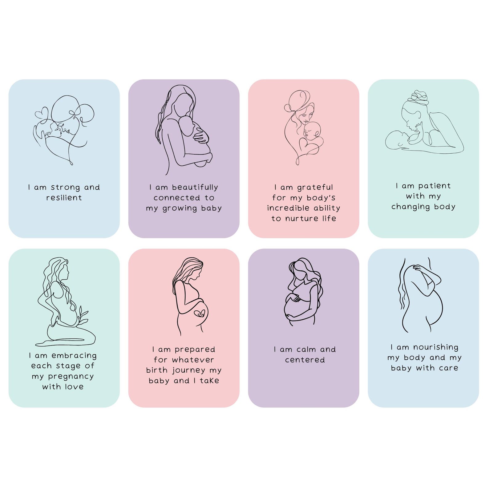 40 Pregnancy Affirmation Cards. Pregnancy Wellness. Positive Birth ...