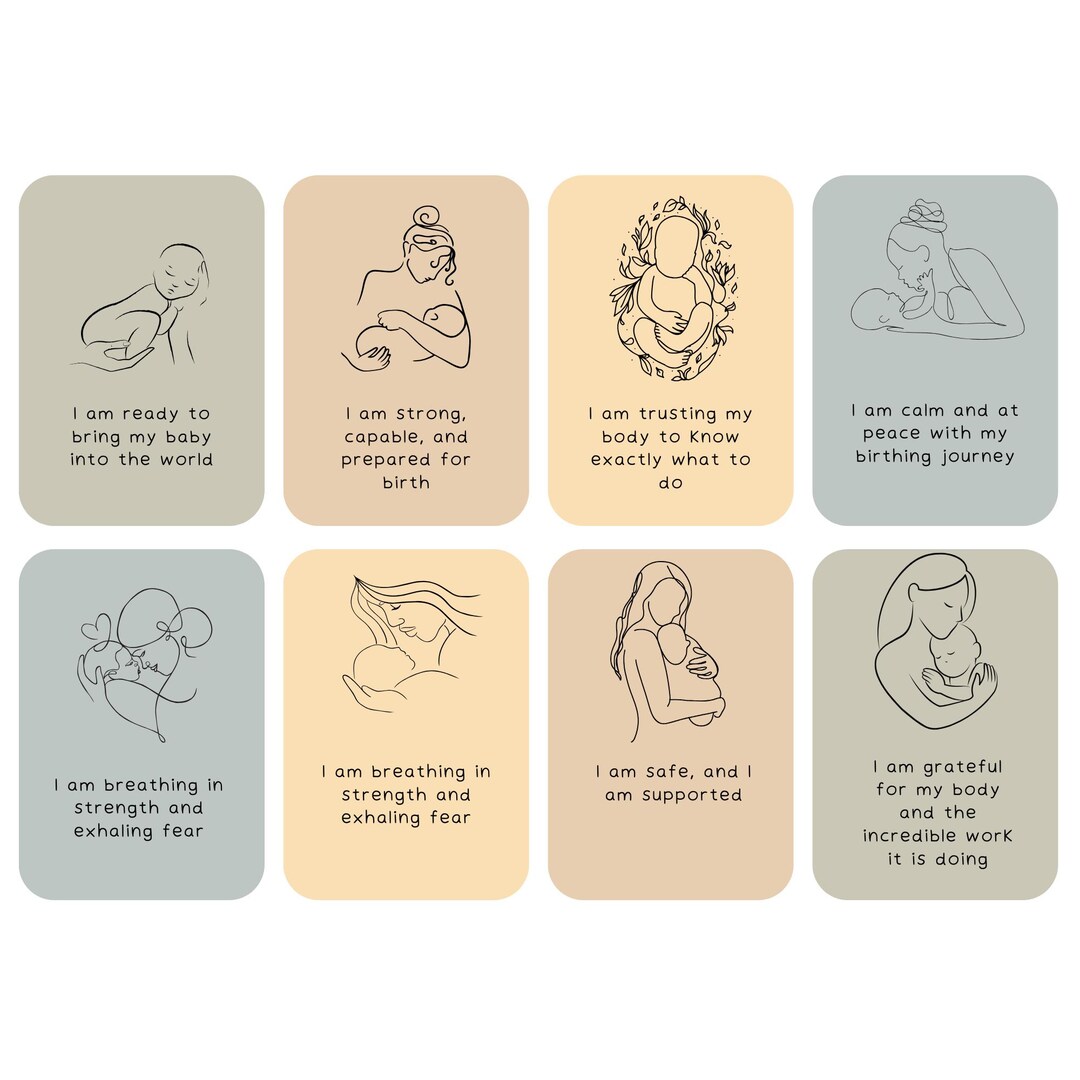 Empowering Birth Affirmation Cards: Calm & Confidence - Etsy