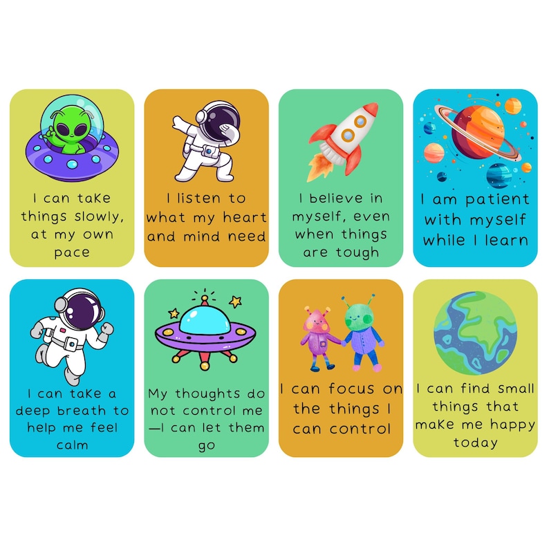 40 Space Affirmation Cards: Resilience & Confidence Building (digital ...
