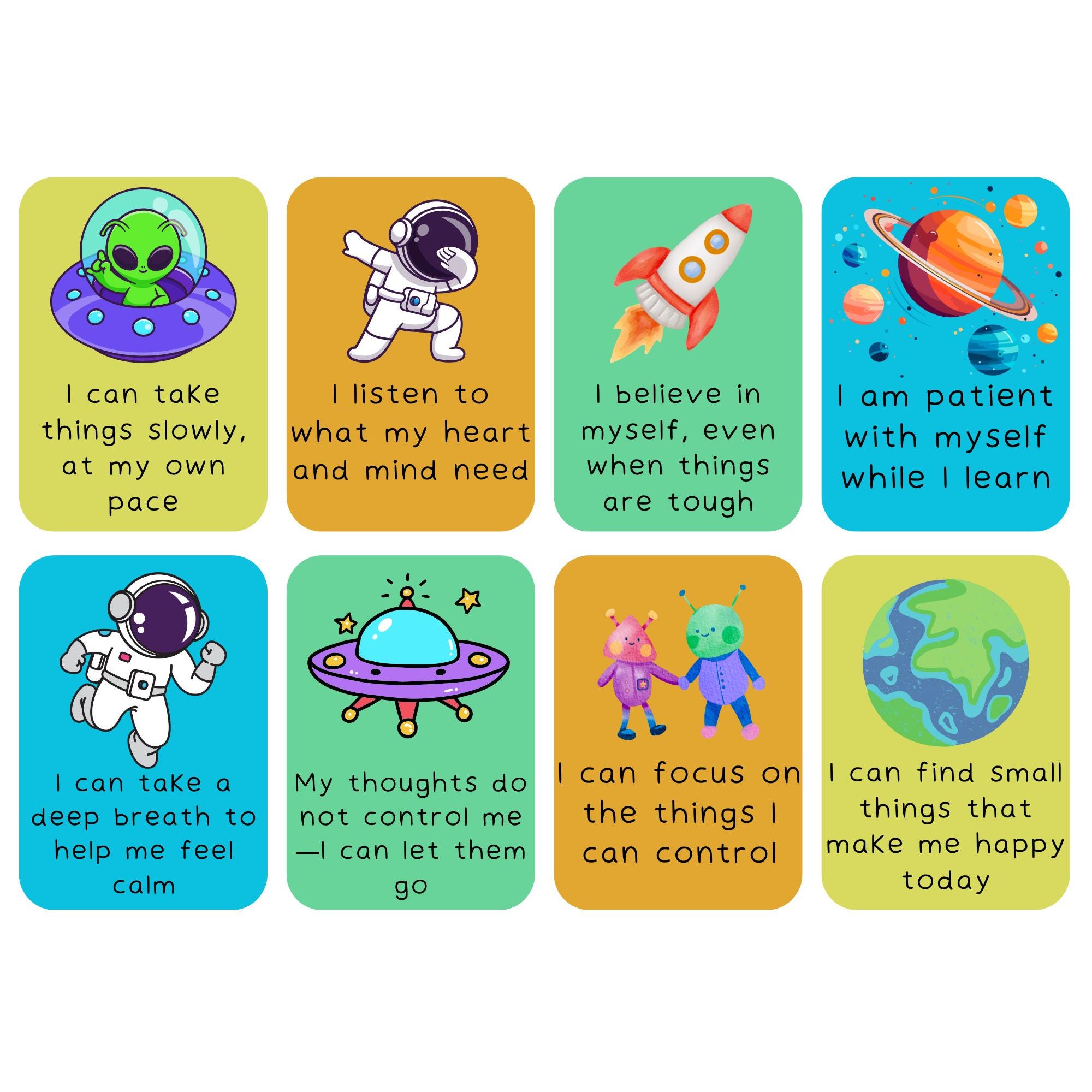 40 Space Affirmation Cards: Resilience & Confidence Building (digital ...