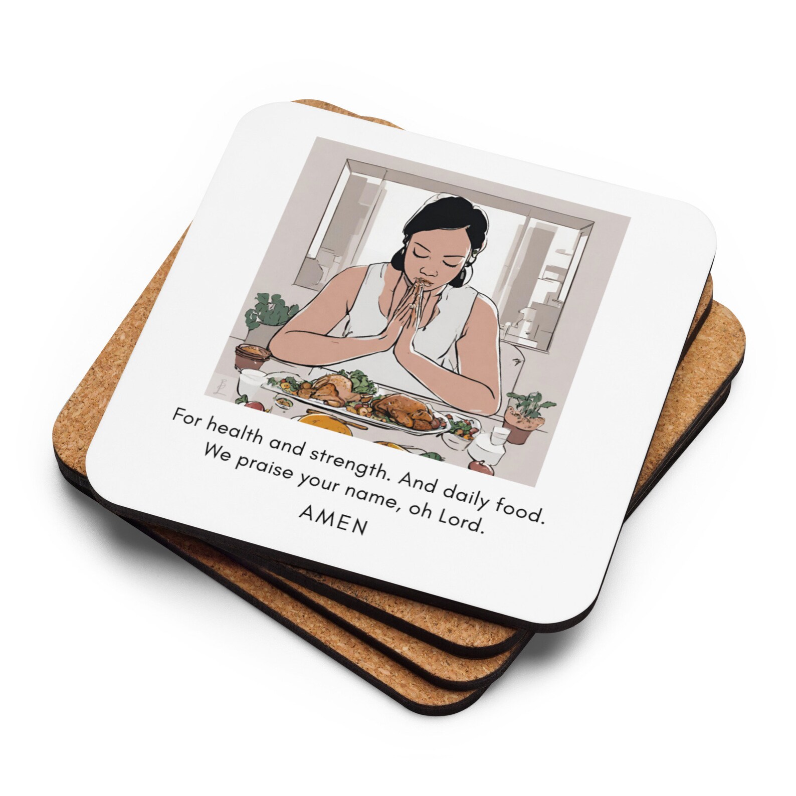 Cork-back Prayer Coaster - Etsy