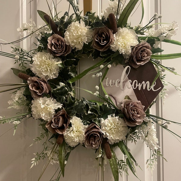 Welcome Grapevine Wreath - Etsy