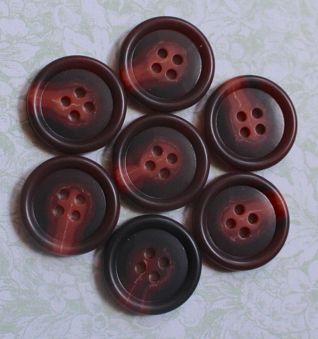 Vintage Dark Brown Rust Marble Buttons - Etsy