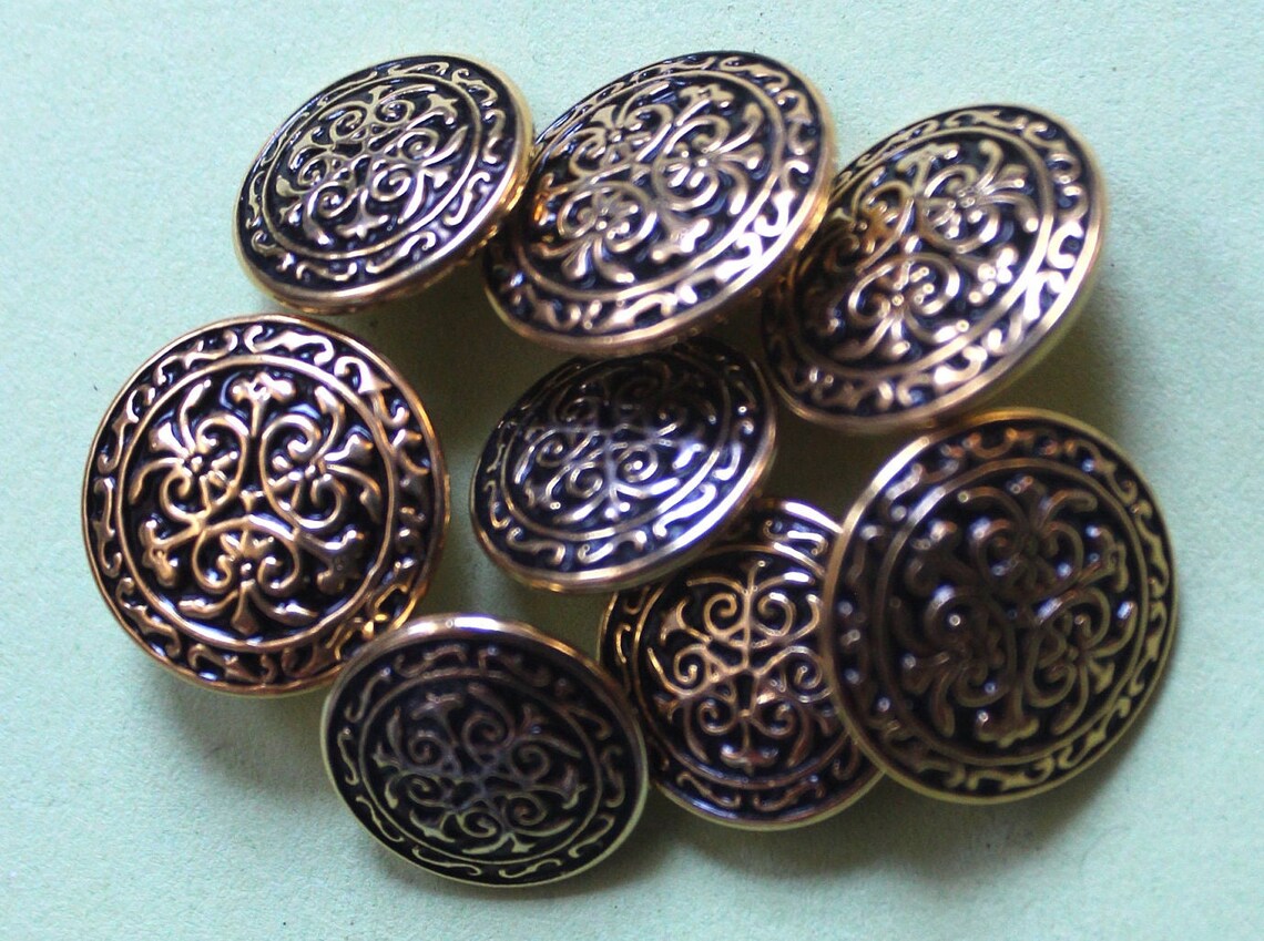 Vintage Brass Metal Buttons - Etsy