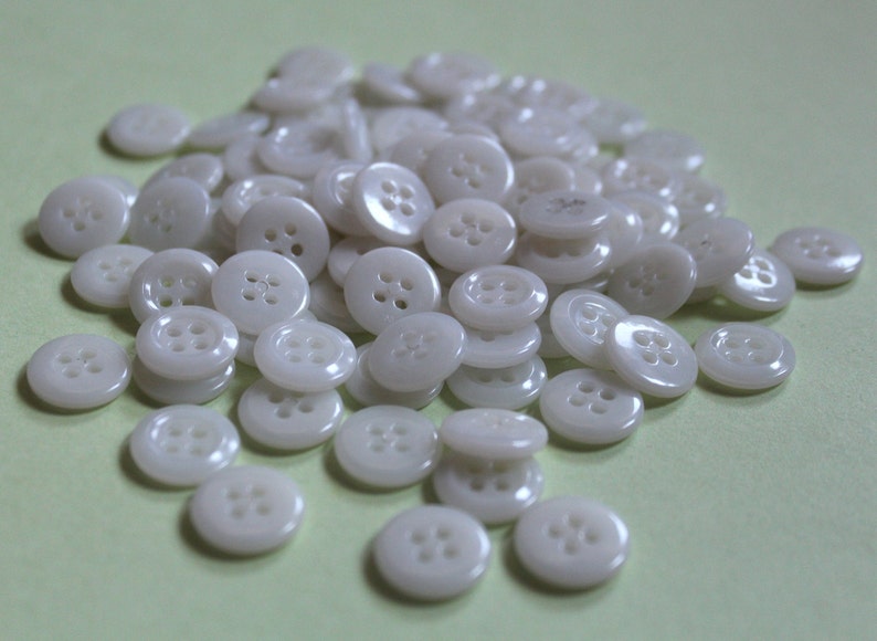 Lot of 100 Vintage White Buttons - Etsy