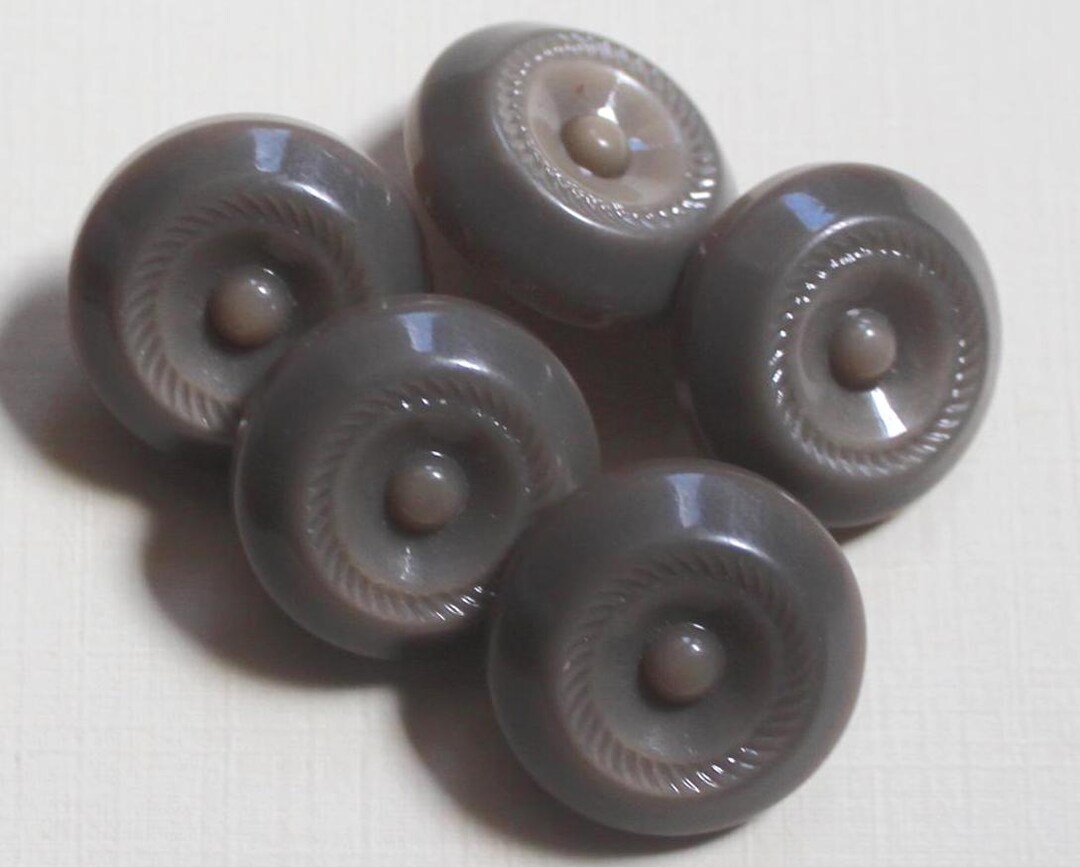 Vintage Gray Concave Buttons - Etsy