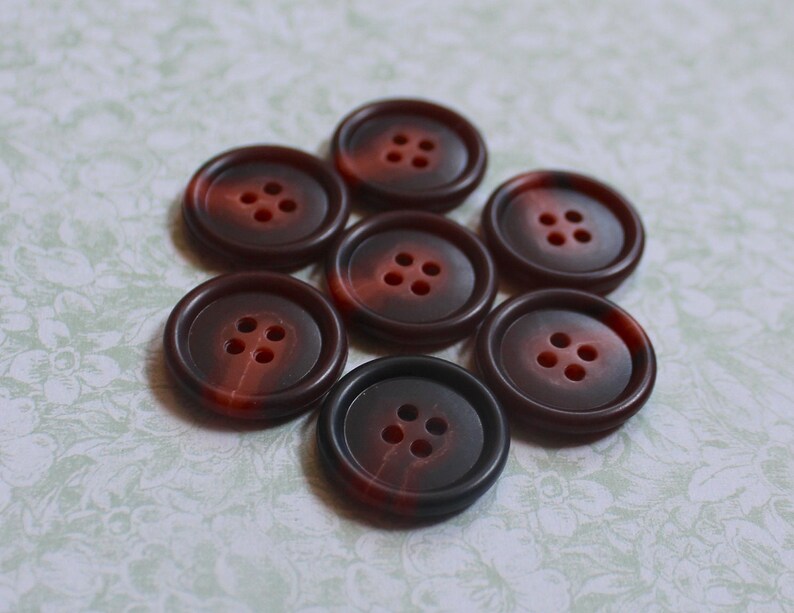 Vintage Dark Brown Rust Marble Buttons - Etsy