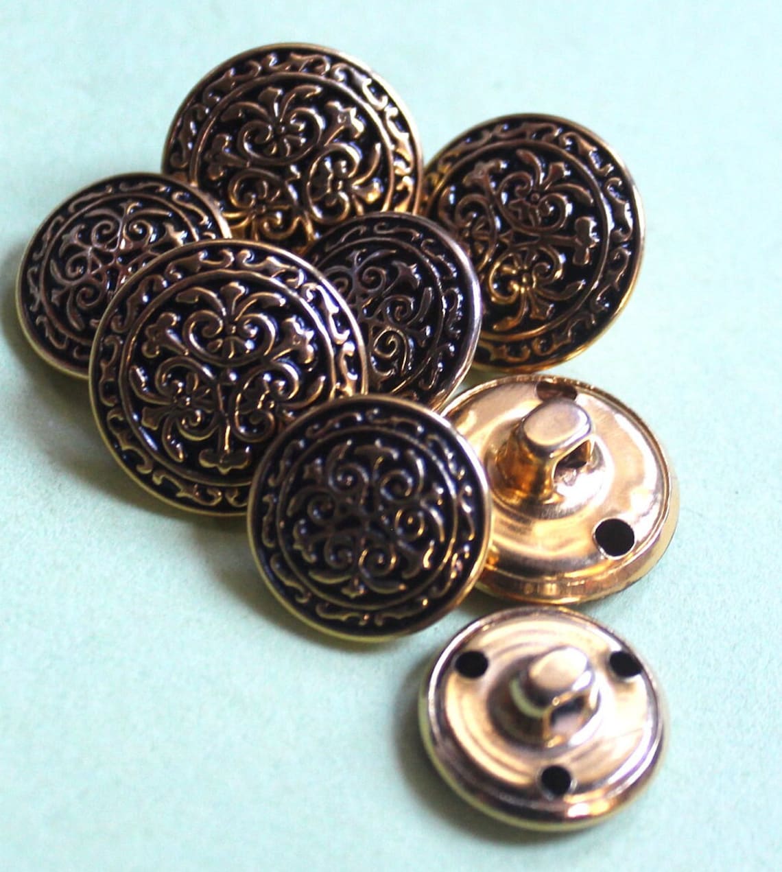 Vintage Brass Metal Buttons - Etsy