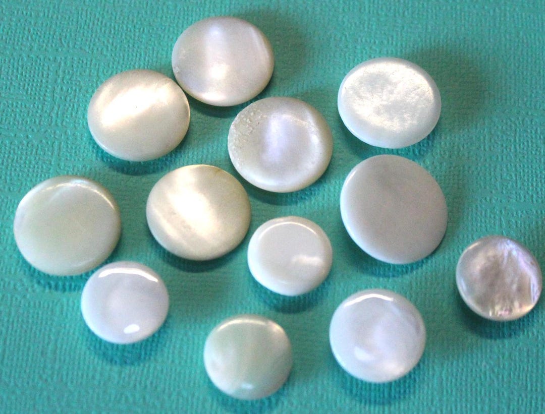 12 Vintage Mother of Pearl Shank Buttons - Etsy
