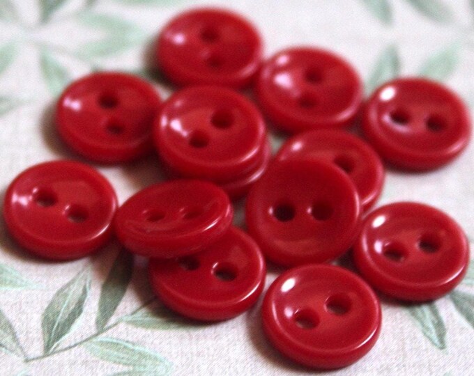 Tiny Red Shiny Buttons - Etsy