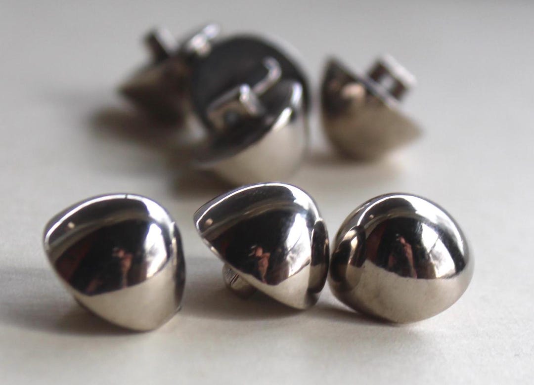 Silver Metal Dome Buttons - Etsy
