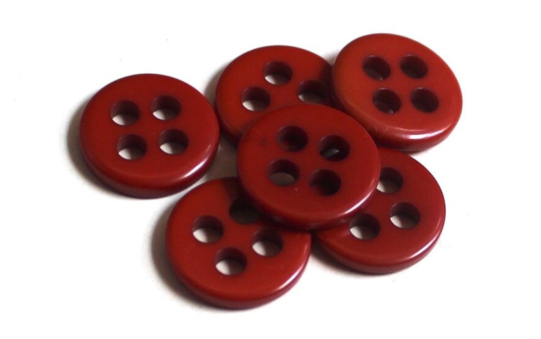 Set of 6 Reddish Brown Buttons - Etsy