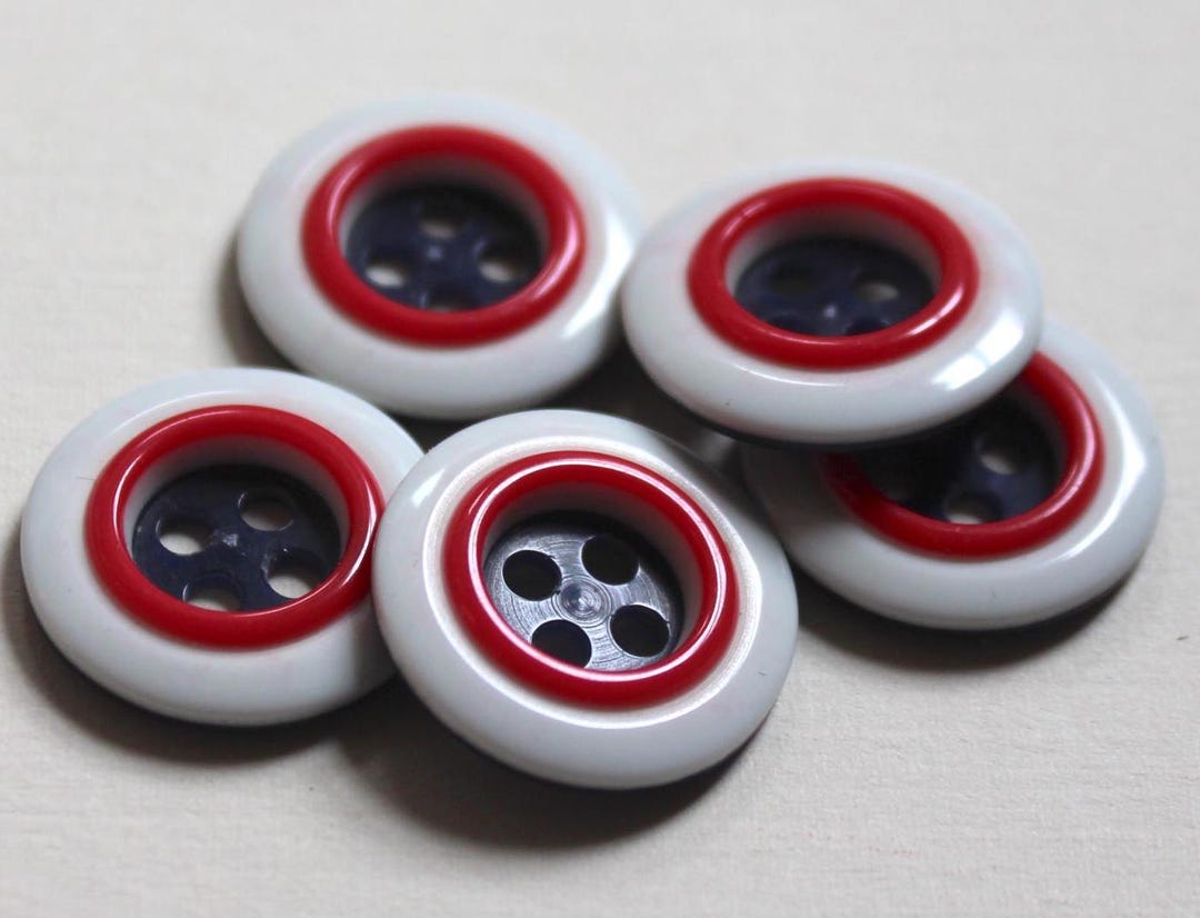Vintage Red, White and Blue Buttons - Etsy
