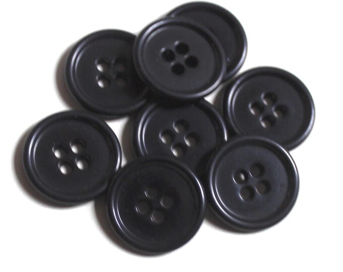 Set of 8 Black Buttons - Etsy