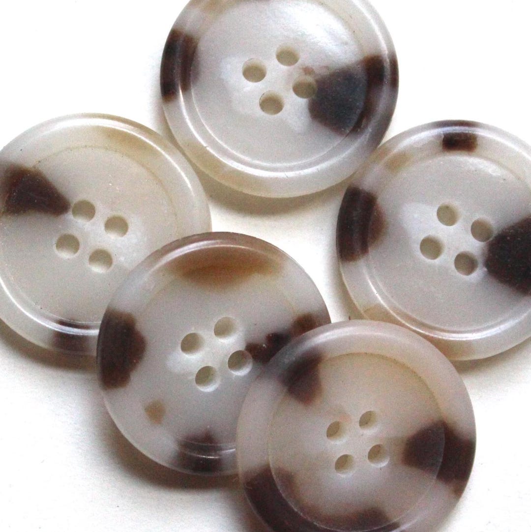Vintage White and Brown Marble Buttons - Etsy