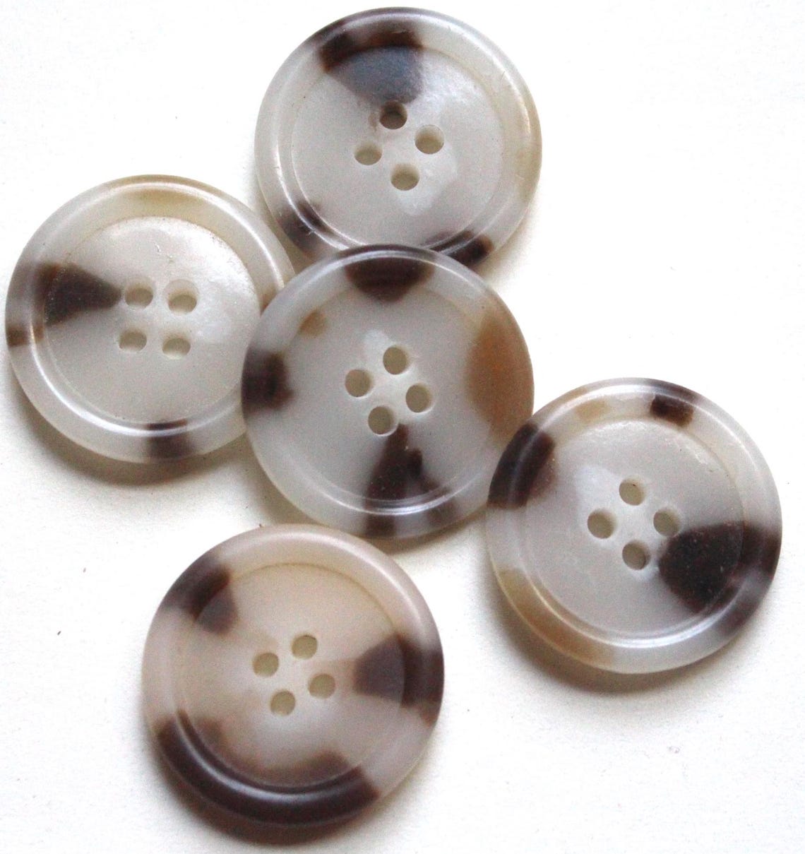 Vintage White and Brown Marble Buttons - Etsy