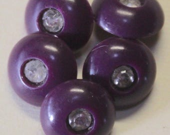 Vintage Purple With Rhinestone Buttons / Dusty Purple / Vintage Buttons ...