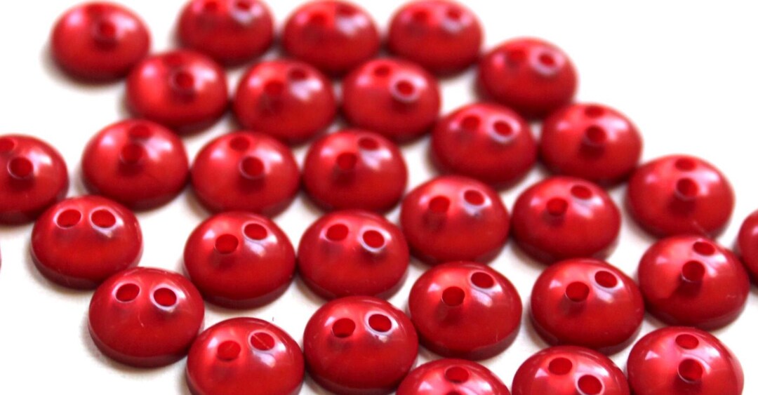 Small Red Dome Buttons - Etsy