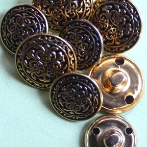 Vintage Brass Metal Buttons - Etsy