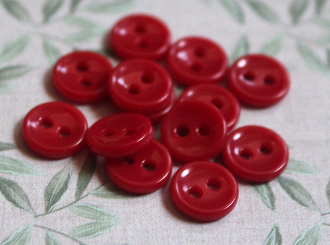 Tiny Red Shiny Buttons - Etsy