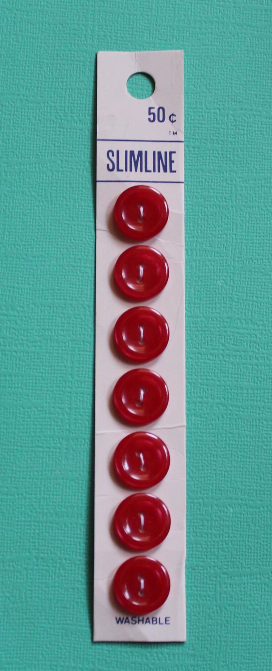 Red Buttons on Original Card - Etsy