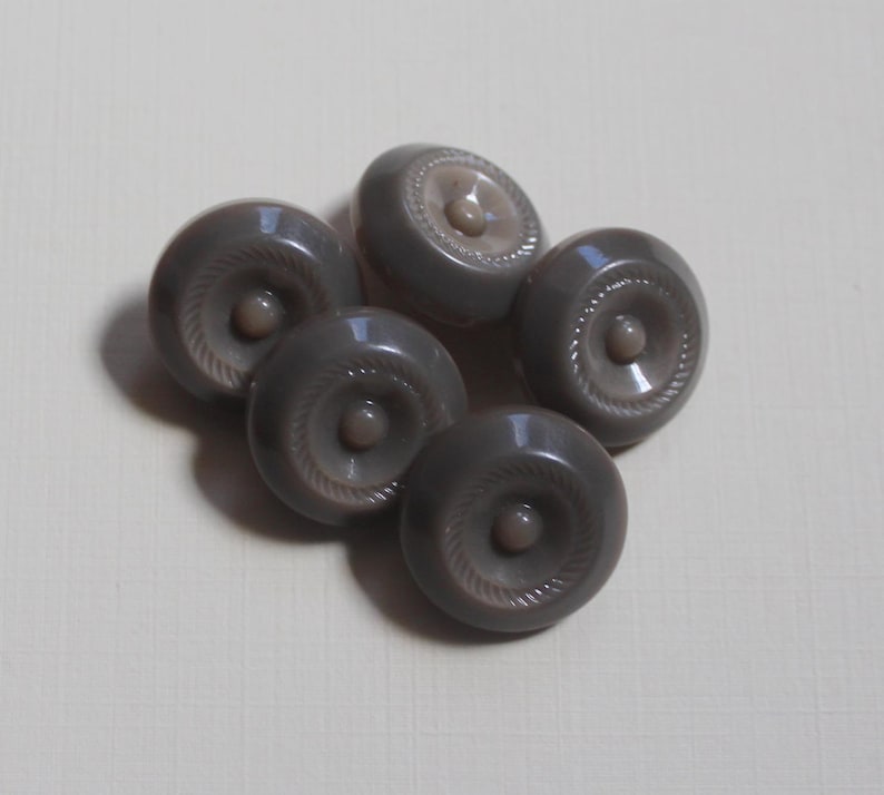 Vintage Gray Concave Buttons - Etsy