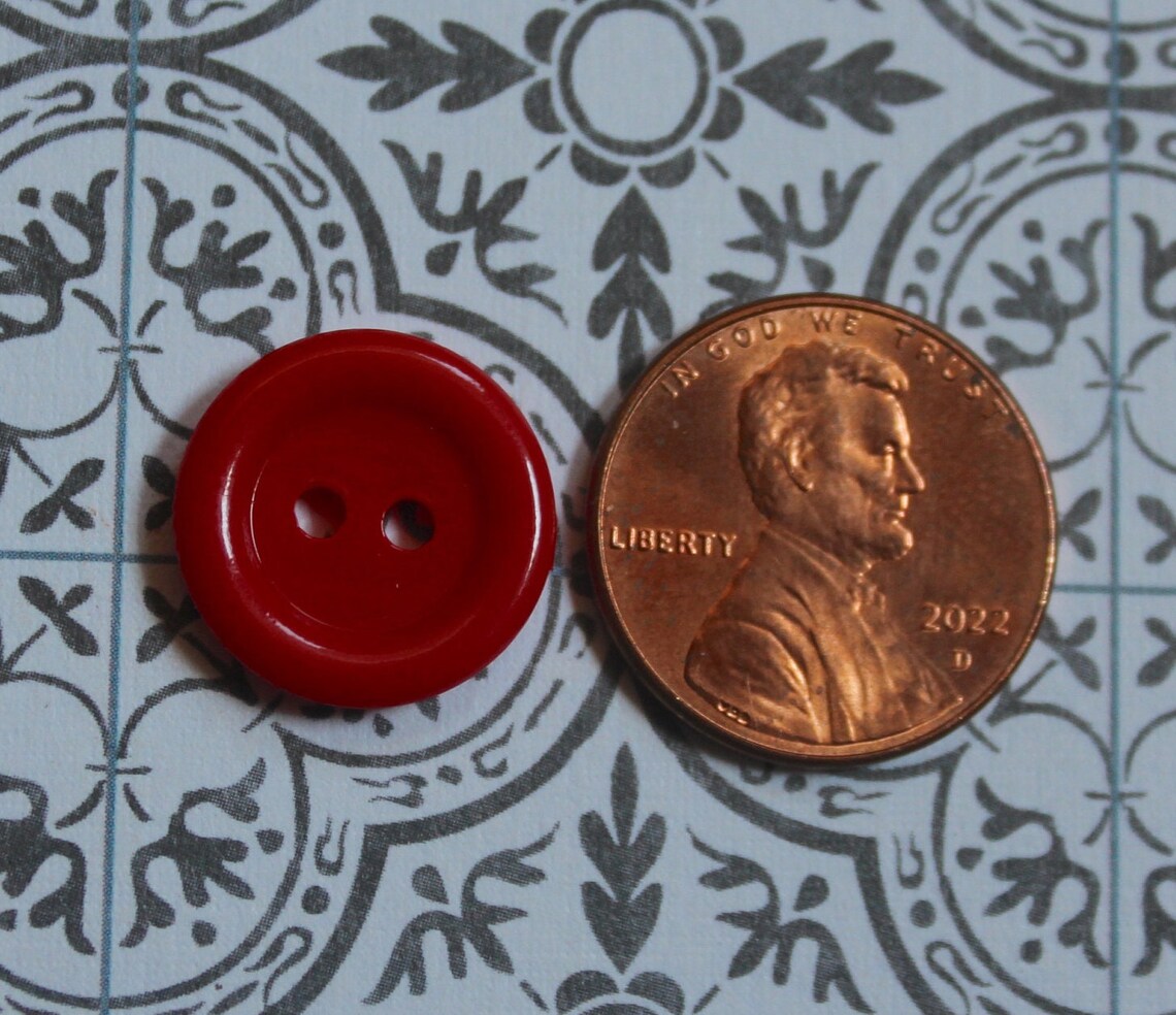 Shiny Red Buttons - Etsy