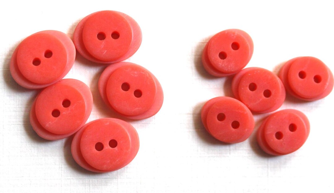 Vintage Dark Coral Peach Buttons - Etsy