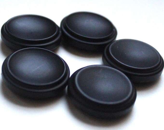 Vintage Black Matte Concave Buttons - Etsy