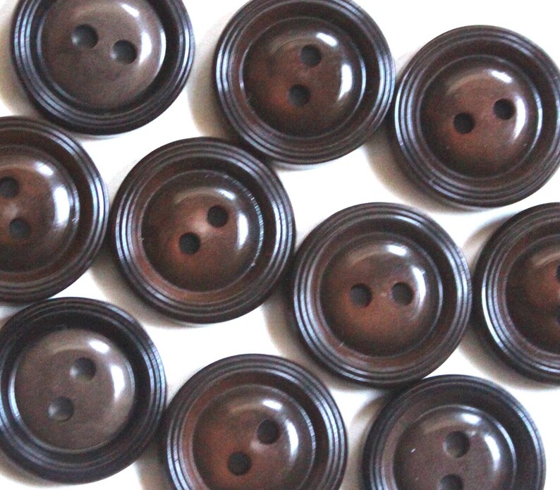 Vintage Dark Brown Buttons - Etsy