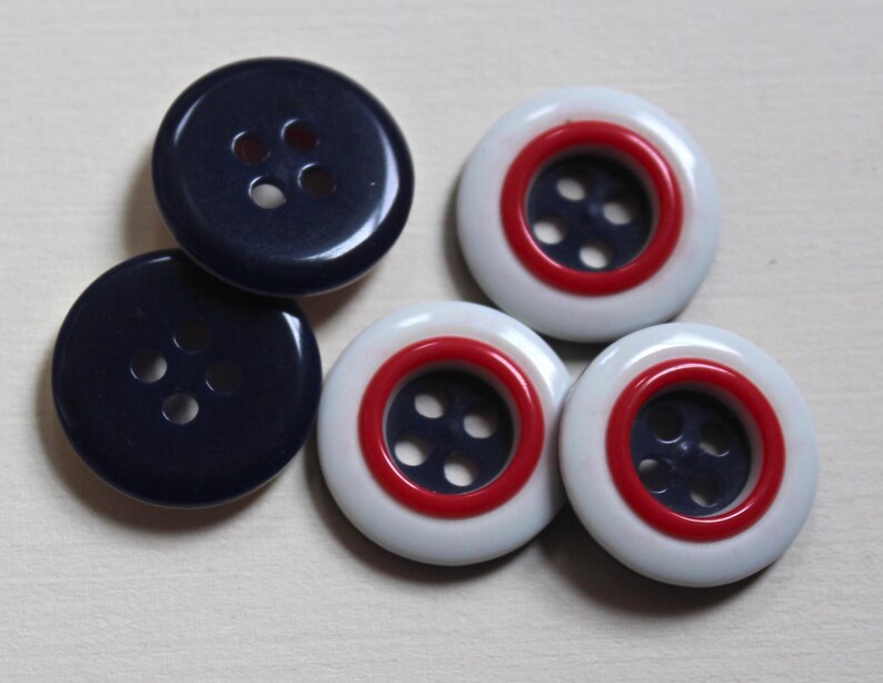 Vintage Red, White and Blue Buttons - Etsy