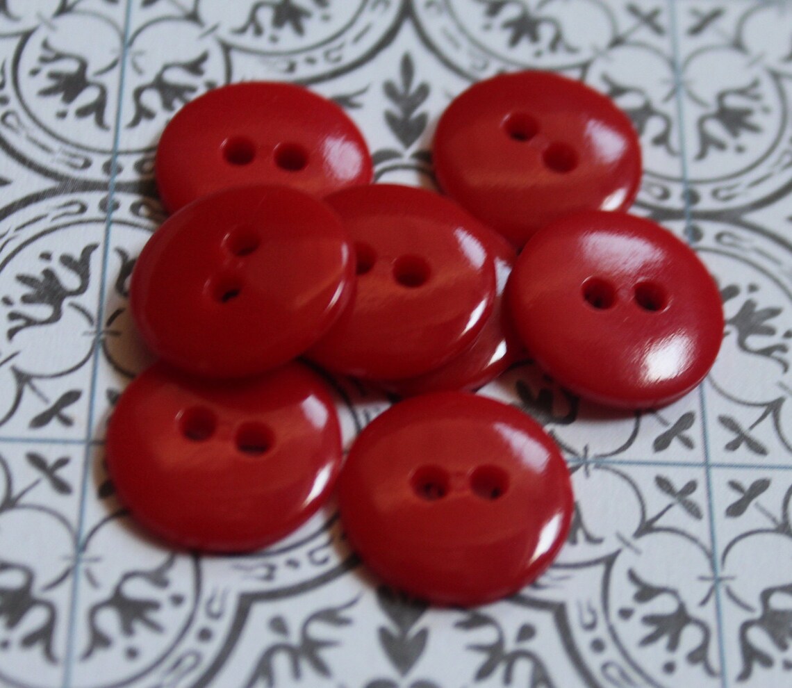 Shiny Red Buttons - Etsy