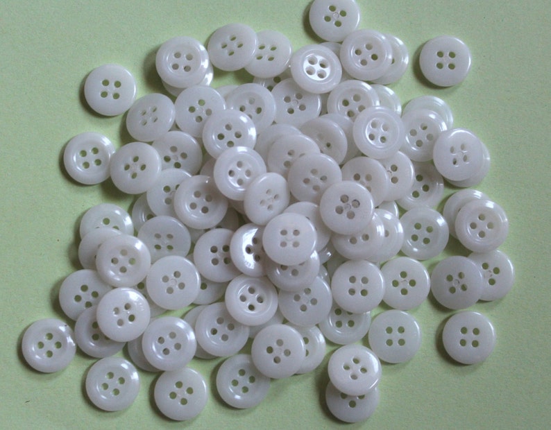 Lot of 100 Vintage White Buttons - Etsy