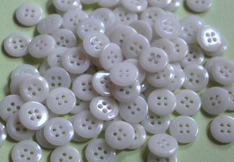 Lot of 100 Vintage White Buttons - Etsy