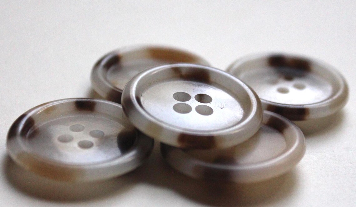 Vintage White and Brown Marble Buttons - Etsy
