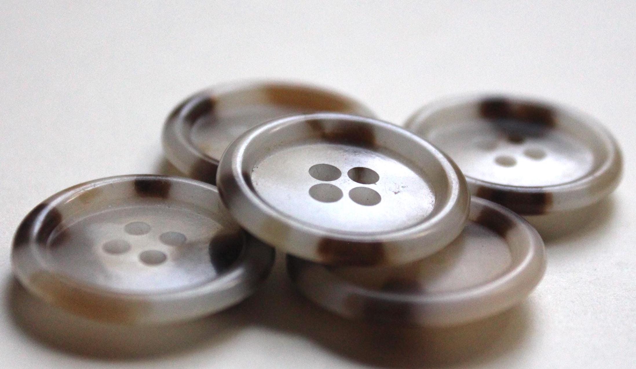 Vintage White and Brown Marble Buttons - Etsy