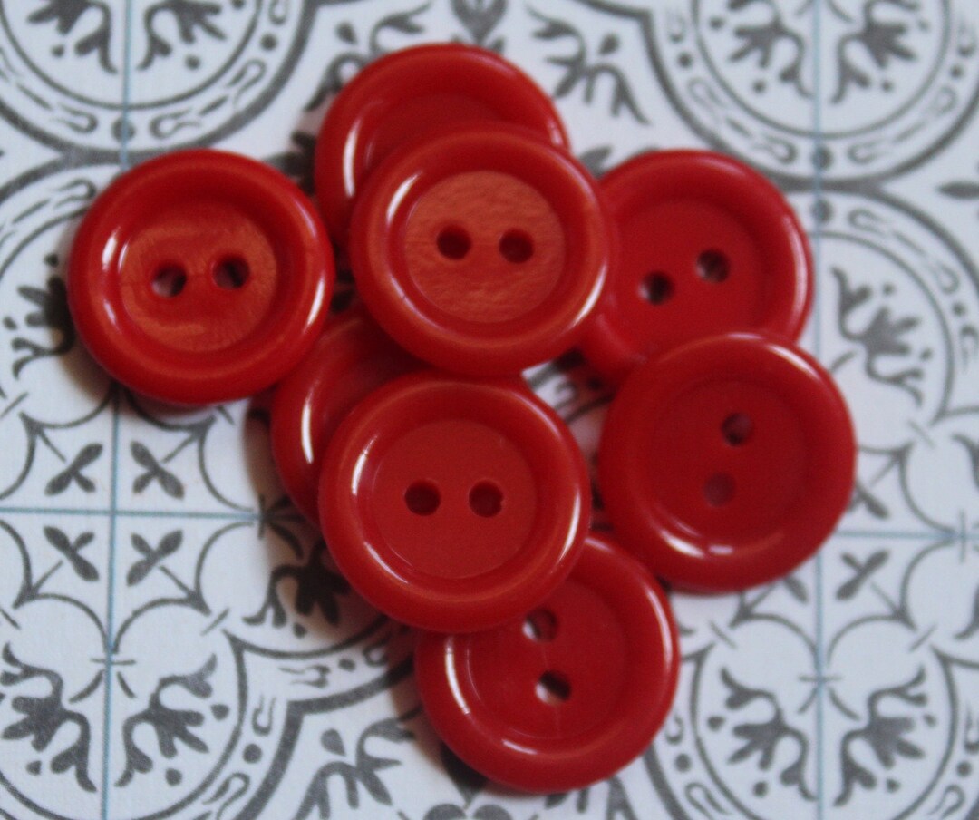 Shiny Red Buttons - Etsy