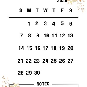 Large Number Calendar Template | INSTANT DOWNLOAD - Etsy