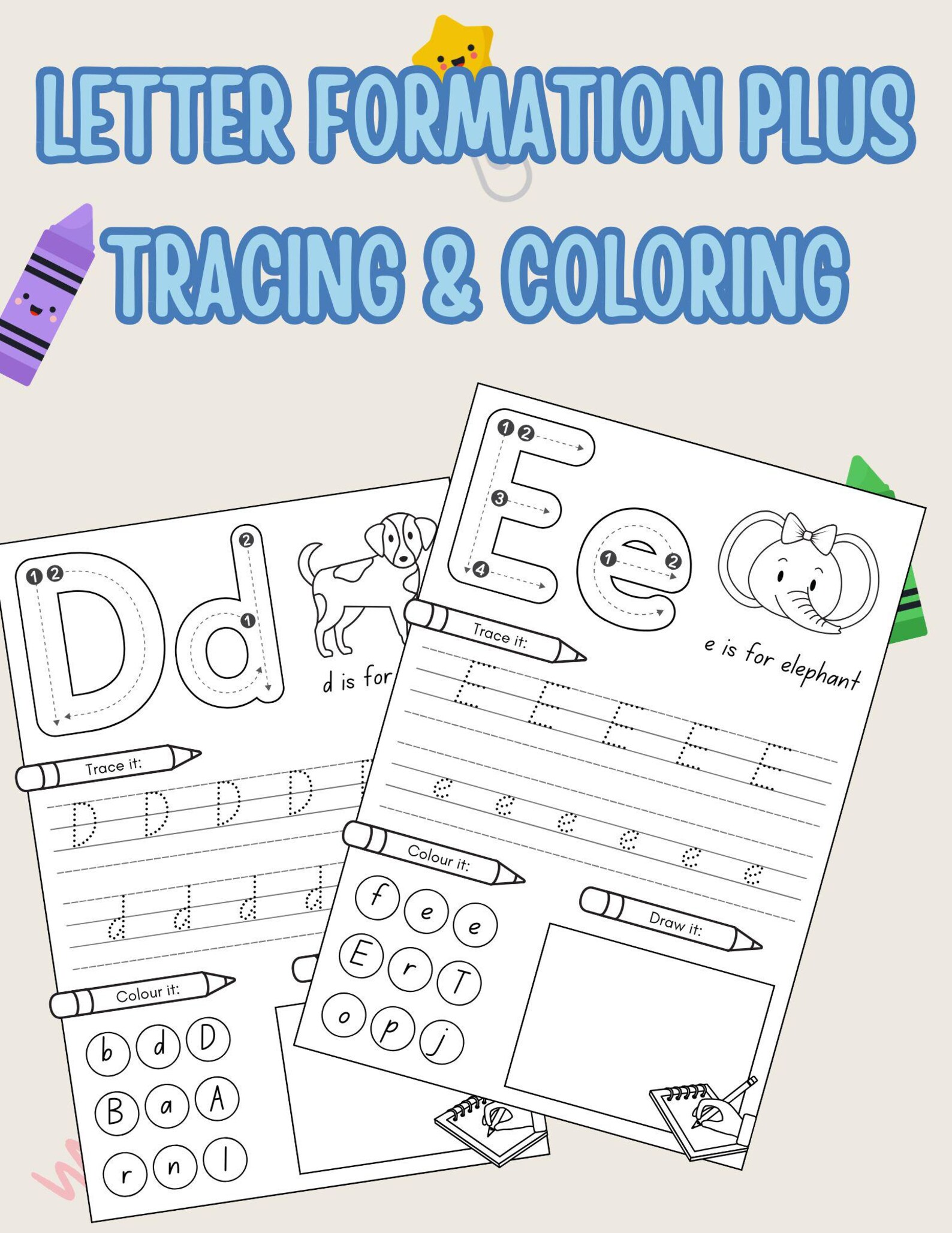 Alphabet Tracing Worksheets for Kids Printable Letter Tracing Workbook ...