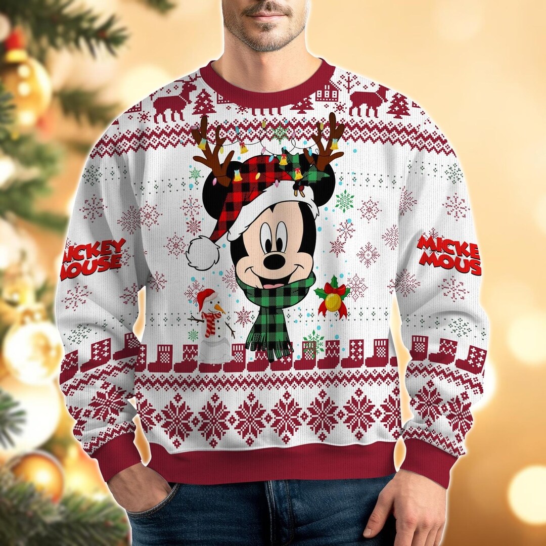 Mickey Mouse Ugly Sweater, Mickey Christmas Sweater, Disney Movie ...