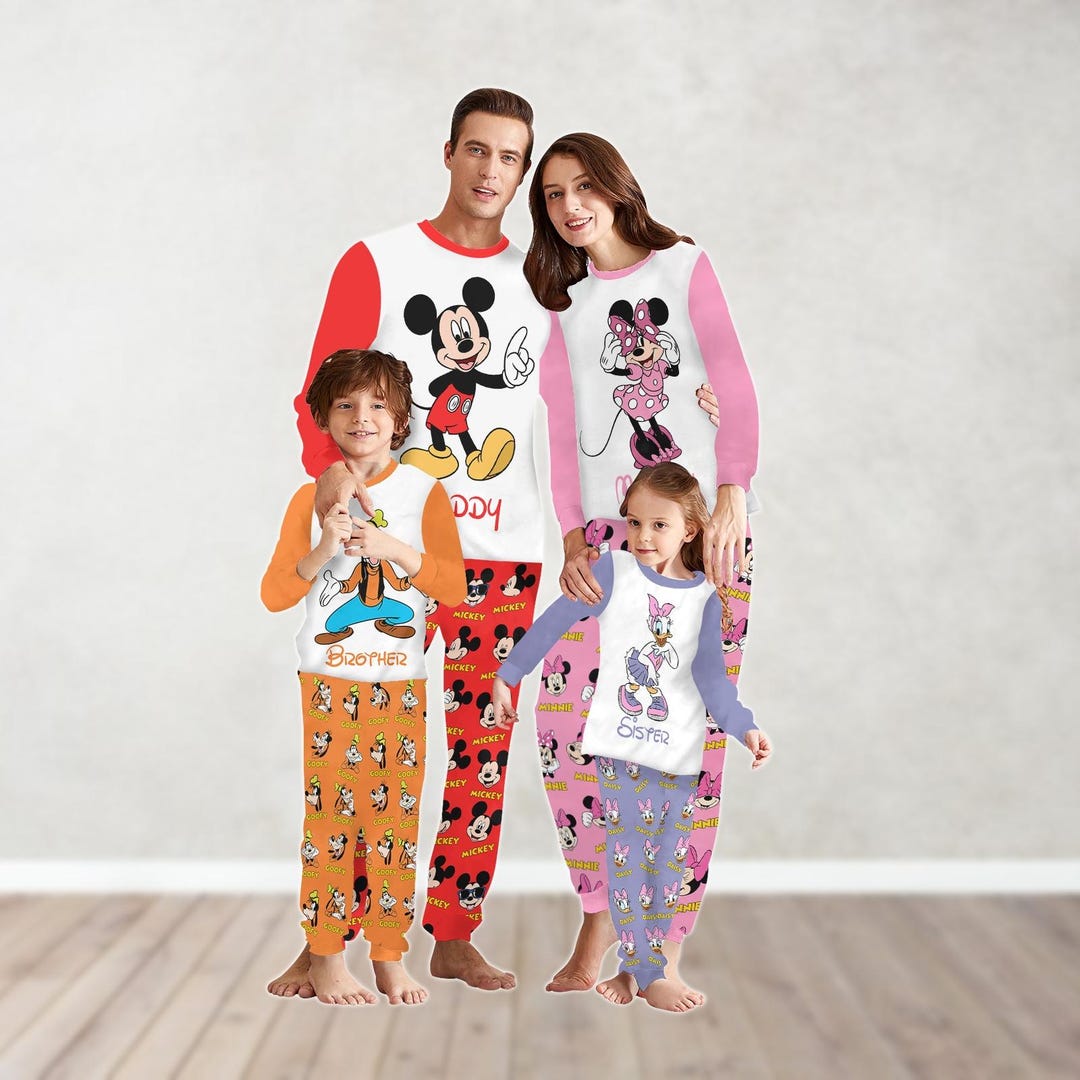 Personalized Mickey Mouse Family Pajamas Set, Custom Disney Mouse ...