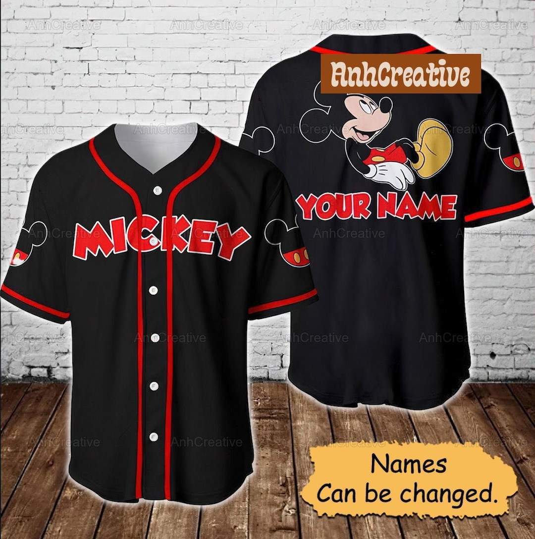 Personalized Mickey Mouse Baseball Jersey, Mickey Baseball Shirt ...